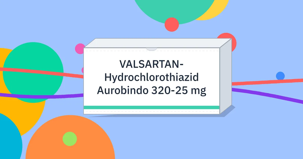 Symbolbild: Packung mit der Aufschrift VALSARTAN-Hydrochlorothiazid Aurobindo 320-25 mg (PZN 18428939) – Verfügbarkeit und Bezug in Apotheken in Frankfurt am Main