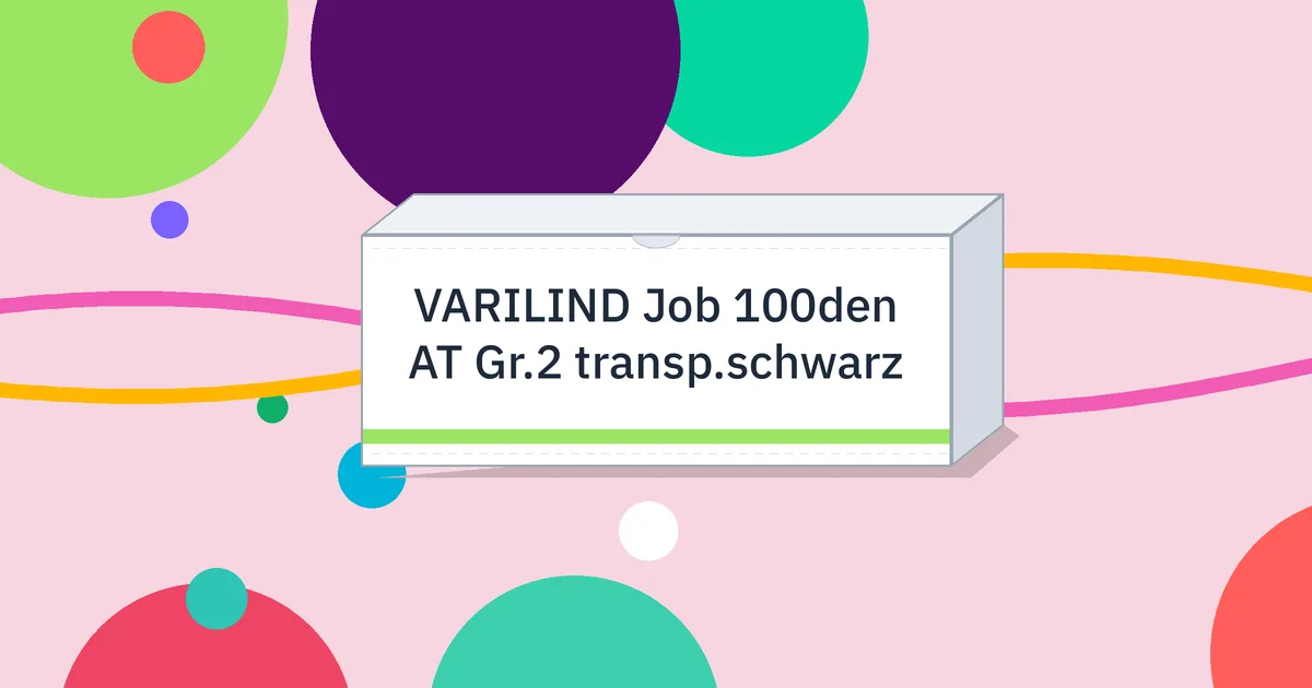 Symbolbild: Packung mit der Aufschrift VARILIND Job 100den AT Gr.2 transp.schwarz (PZN 06317436) – Verfügbarkeit und Bezug in Apotheken in Frankfurt am Main