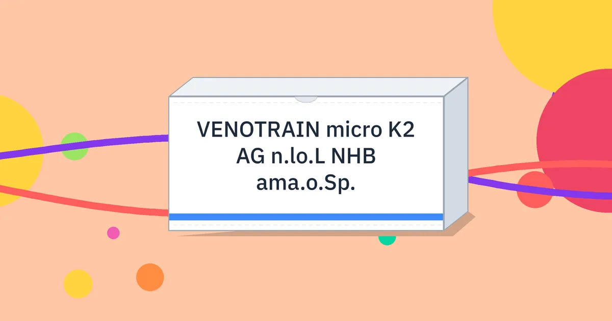 Symbolbild: Packung mit der Aufschrift VENOTRAIN micro K2 AG n.lo.L NHB ama.o.Sp. (PZN 05716849) – Verfügbarkeit und Bezug in Apotheken in Frankfurt am Main