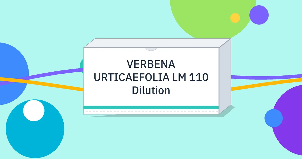 Symbolbild: Packung mit der Aufschrift VERBENA URTICAEFOLIA LM 110 Dilution (PZN 13268649) – Verfügbarkeit und Bezug in Apotheken in Frankfurt am Main
