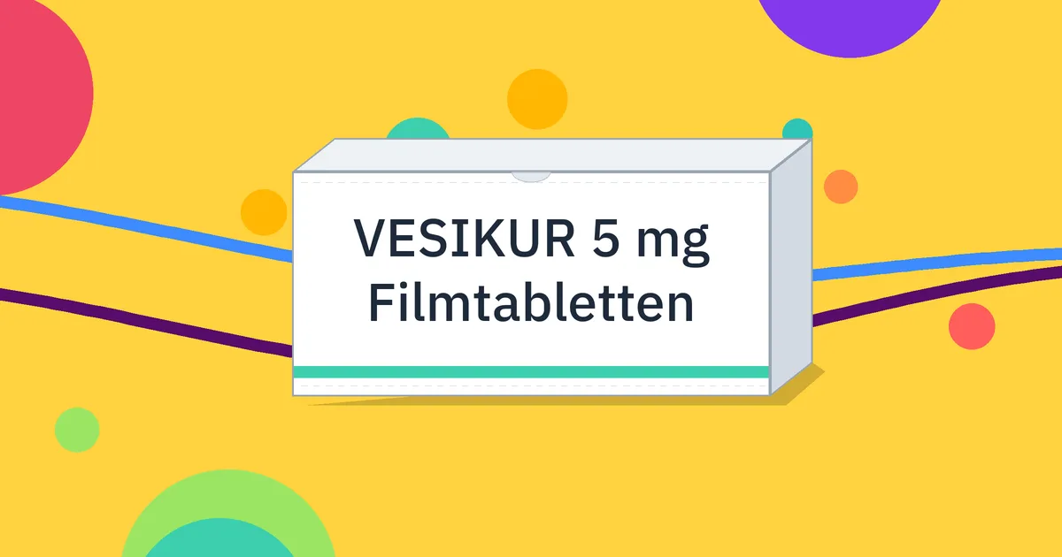 Symbolbild: Packung mit der Aufschrift VESIKUR 5 mg Filmtabletten (PZN 02781898) – Verfügbarkeit und Bezug in Apotheken in Frankfurt am Main
