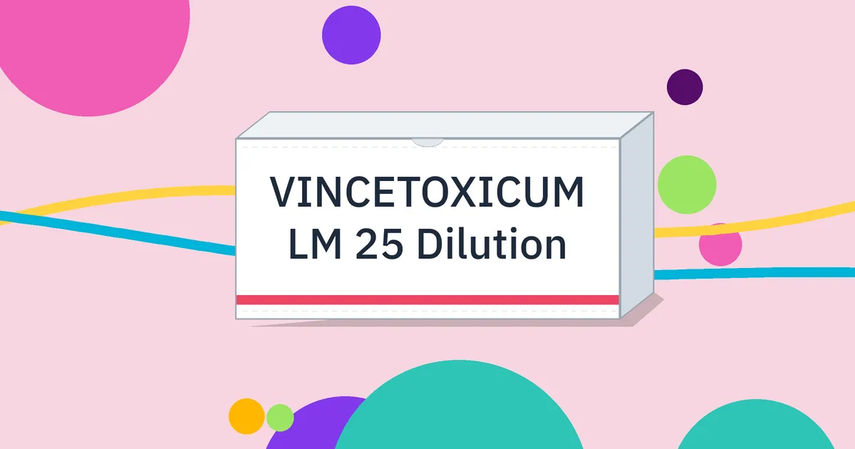 Symbolbild: Packung mit der Aufschrift VINCETOXICUM LM 25 Dilution (PZN 13274791) – Verfügbarkeit und Bezug in Apotheken in Frankfurt am Main