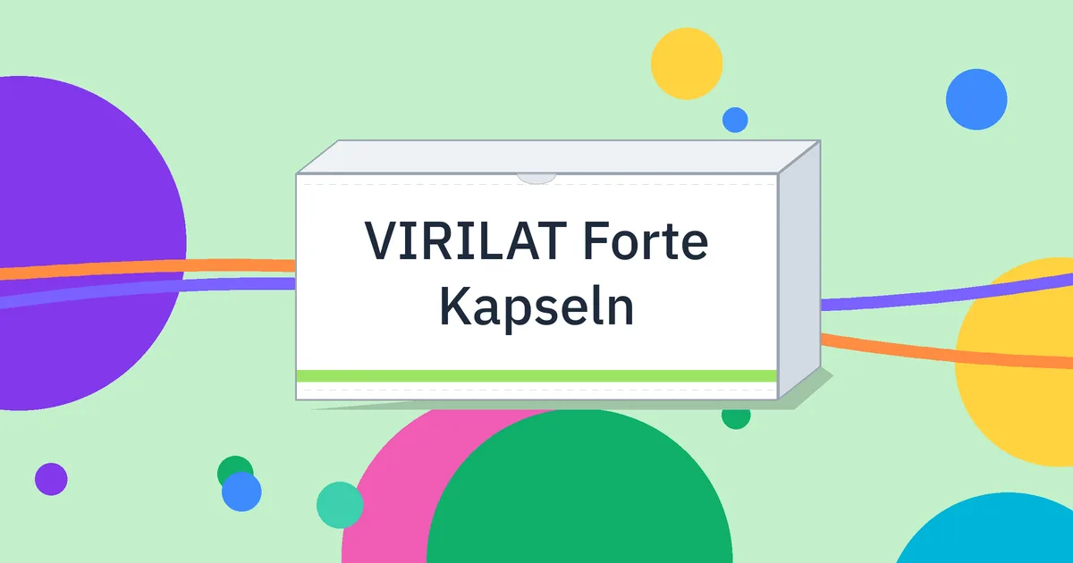 Symbolbild: Packung mit der Aufschrift VIRILAT Forte Kapseln (PZN 17627387) – Verfügbarkeit und Bezug in Apotheken in Frankfurt am Main