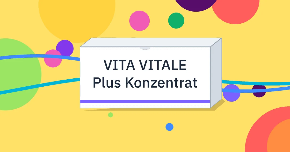 Symbolbild: Packung mit der Aufschrift VITA VITALE Plus Konzentrat (PZN 11887762) – Verfügbarkeit und Bezug in Apotheken in Frankfurt am Main