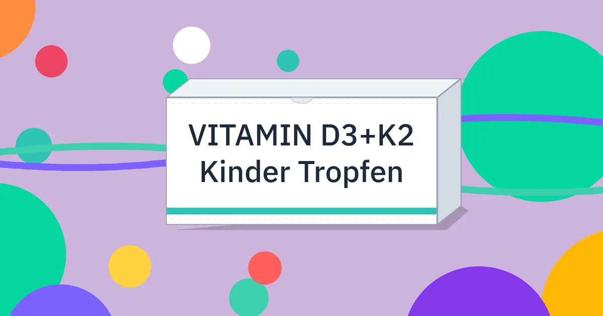 Symbolbild: Packung mit der Aufschrift VITAMIN D3+K2 Kinder Tropfen (PZN 17636311) – Verfügbarkeit und Bezug in Apotheken in Frankfurt am Main