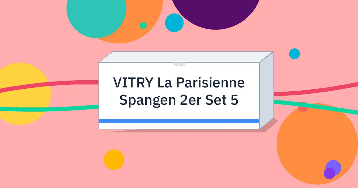 Symbolbild: Packung mit der Aufschrift VITRY La Parisienne Spangen 2er Set 5 (PZN 19066906) – Verfügbarkeit und Bezug in Apotheken in Frankfurt am Main