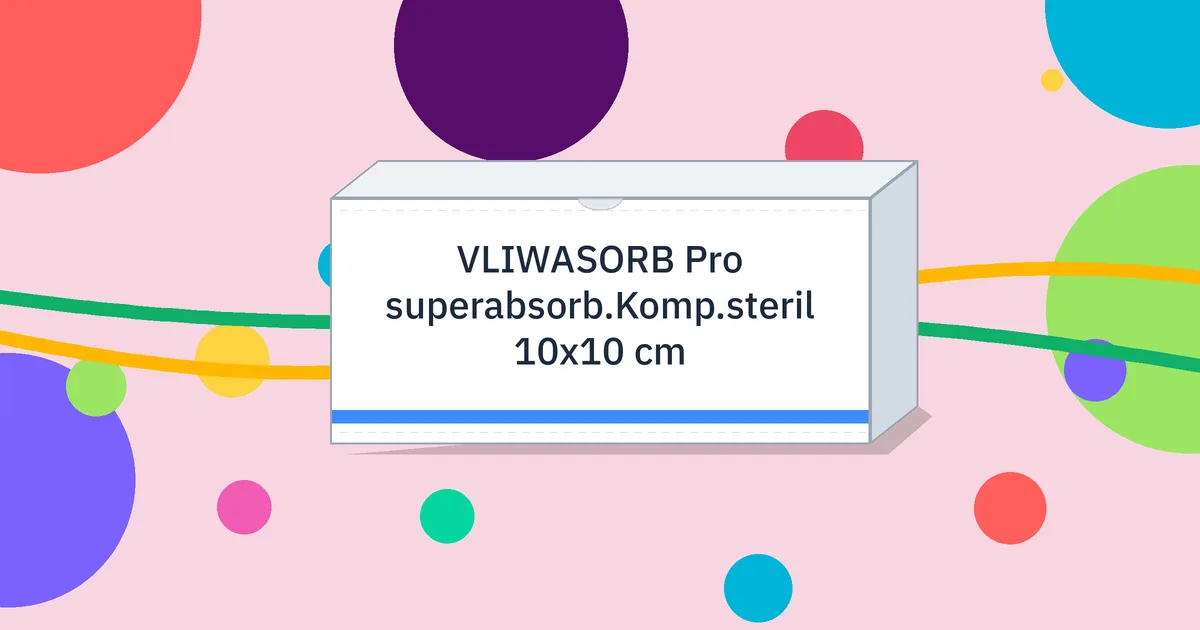Symbolbild: Packung mit der Aufschrift VLIWASORB Pro superabsorb.Komp.steril 10x10 cm (PZN 17921081) – Verfügbarkeit und Bezug in Apotheken in Frankfurt am Main