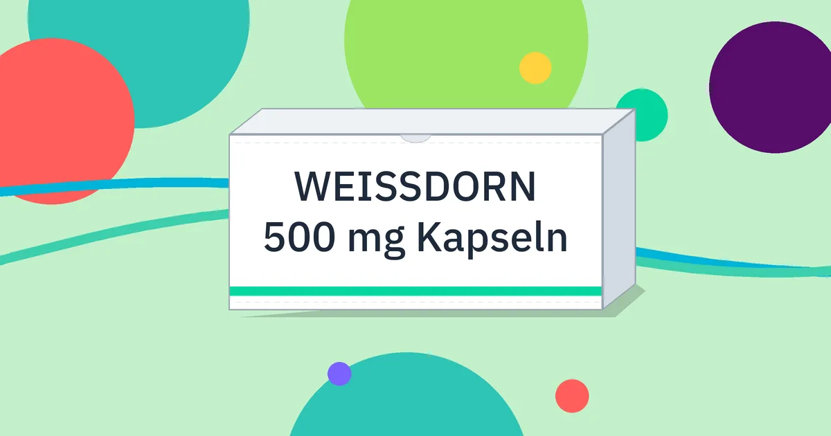Symbolbild: Packung mit der Aufschrift WEISSDORN 500 mg Kapseln (PZN 11650712) – Verfügbarkeit und Bezug in Apotheken in Frankfurt am Main