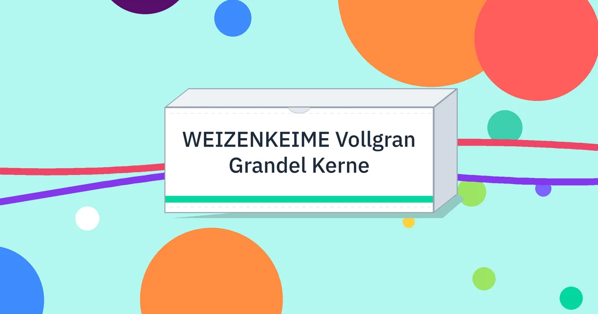 Symbolbild: Packung mit der Aufschrift WEIZENKEIME Vollgran Grandel Kerne (PZN 03684482) – Verfügbarkeit und Bezug in Apotheken in Frankfurt am Main