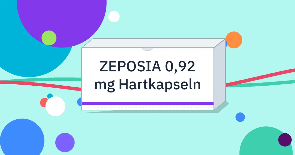Symbolbild: Packung mit der Aufschrift ZEPOSIA 0,92 mg Hartkapseln (PZN 18368982) – Verfügbarkeit und Bezug in Apotheken in Frankfurt am Main