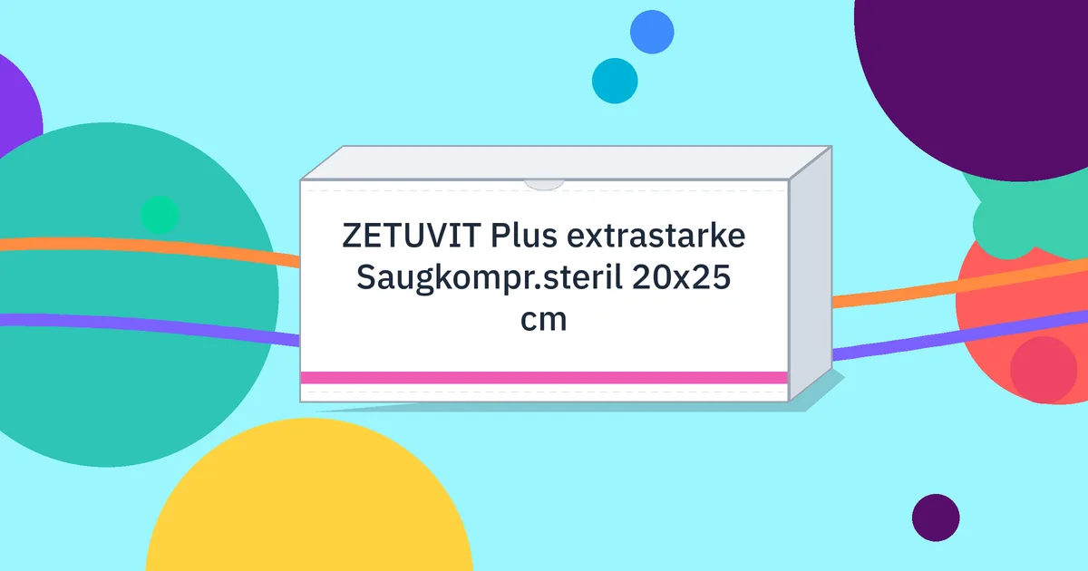 Symbolbild: Packung mit der Aufschrift ZETUVIT Plus extrastarke Saugkompr.steril 20x25 cm (PZN 11374614) – Verfügbarkeit und Bezug in Apotheken in Frankfurt am Main
