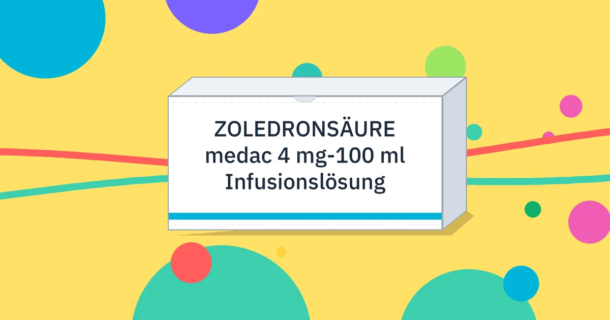 Symbolbild: Packung mit der Aufschrift ZOLEDRONSÄURE medac 4 mg-100 ml Infusionslösung (PZN 01476986) – Verfügbarkeit und Bezug in Apotheken in Frankfurt am Main