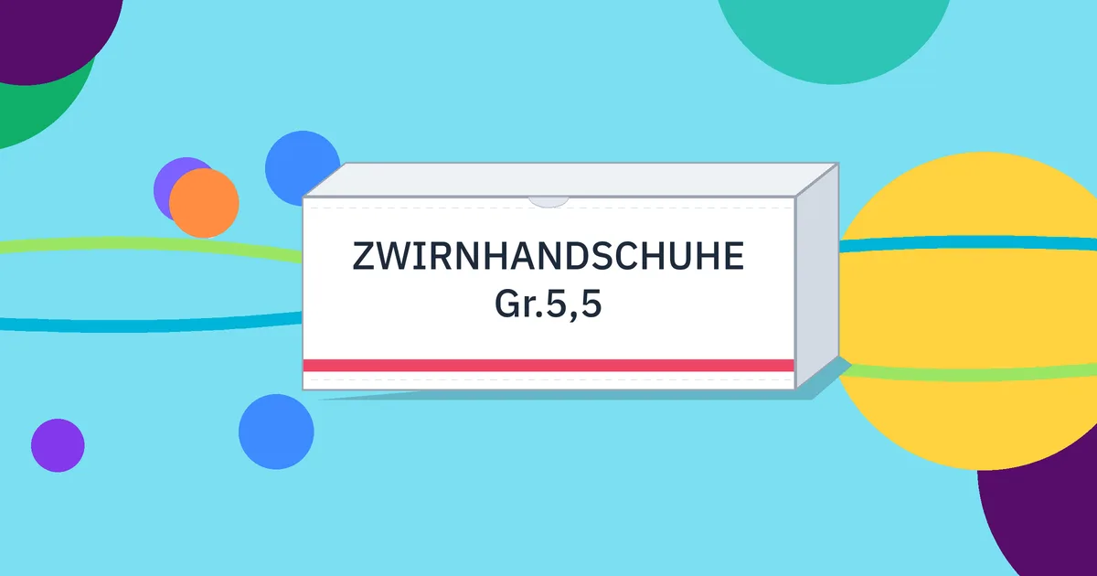 Symbolbild: Packung mit der Aufschrift ZWIRNHANDSCHUHE Gr.5,5 (PZN 11162378) – Verfügbarkeit und Bezug in Apotheken in Frankfurt am Main
