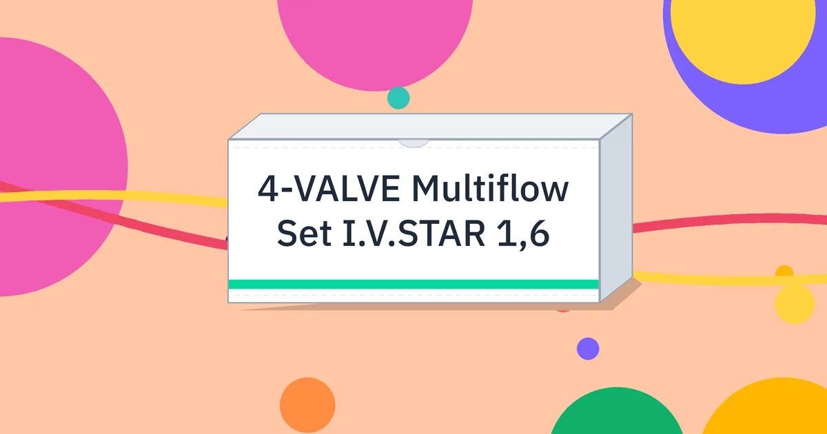 Symbolbild: Packung mit der Aufschrift 4-VALVE Multiflow Set I.V.STAR 1,6 (PZN 11216252) – Verfügbarkeit und Bezug in Apotheken in Frankfurt am Main