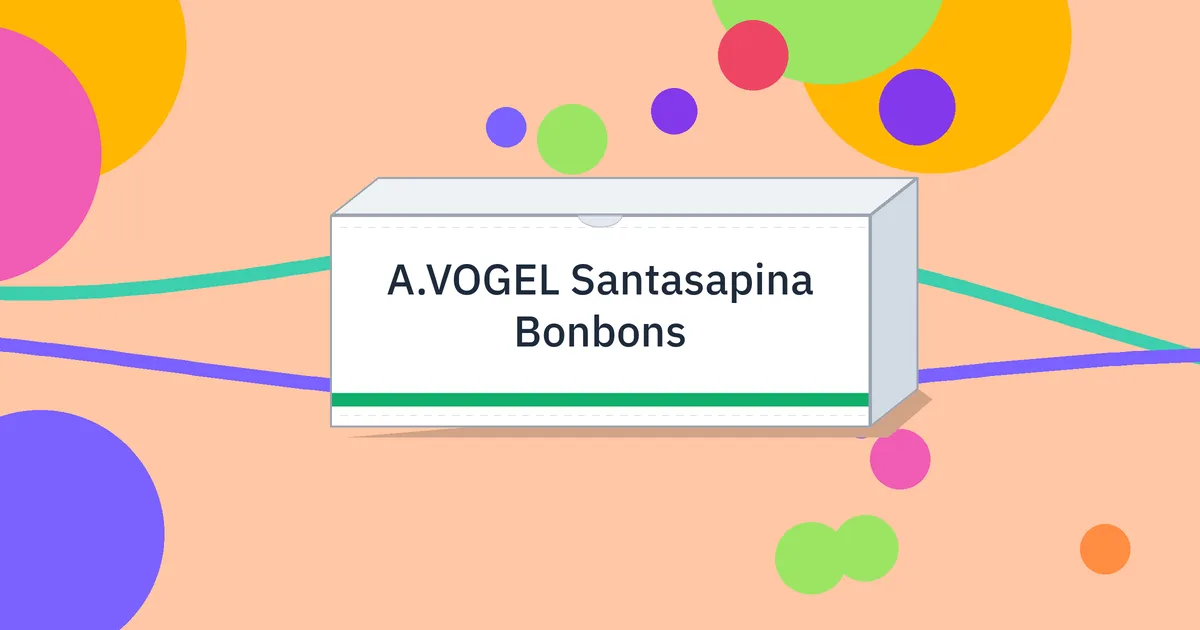 Symbolbild: Packung mit der Aufschrift A.VOGEL Santasapina Bonbons (PZN 20857808) – Verfügbarkeit und Bezug in Apotheken in Frankfurt am Main