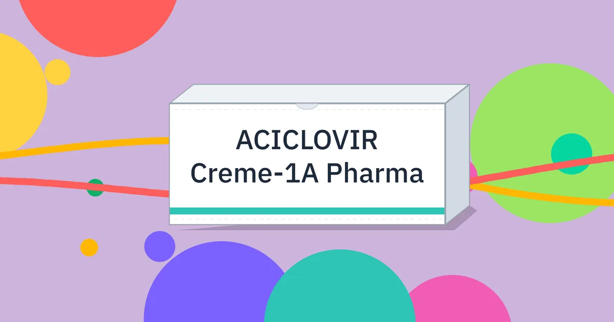 Symbolbild: Packung mit der Aufschrift ACICLOVIR Creme-1A Pharma (PZN 00870445) – Verfügbarkeit und Bezug in Apotheken in Frankfurt am Main