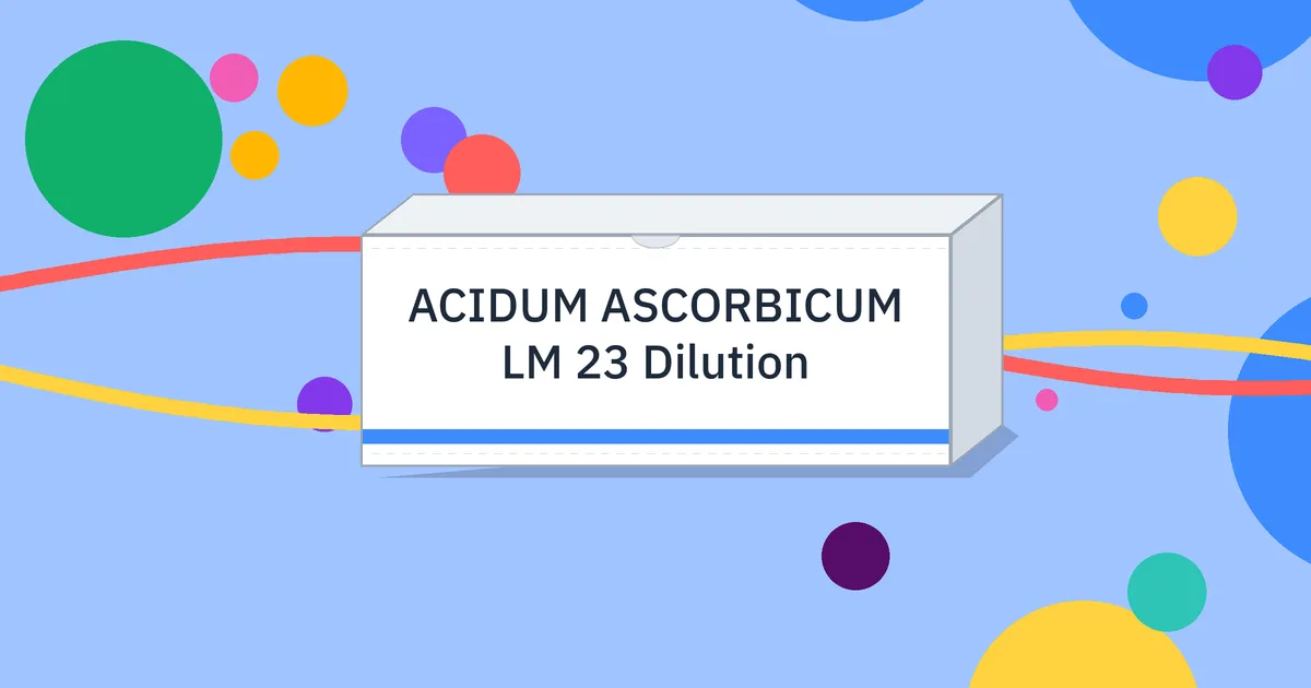Symbolbild: Packung mit der Aufschrift ACIDUM ASCORBICUM LM 23 Dilution (PZN 13269100) – Verfügbarkeit und Bezug in Apotheken in Frankfurt am Main