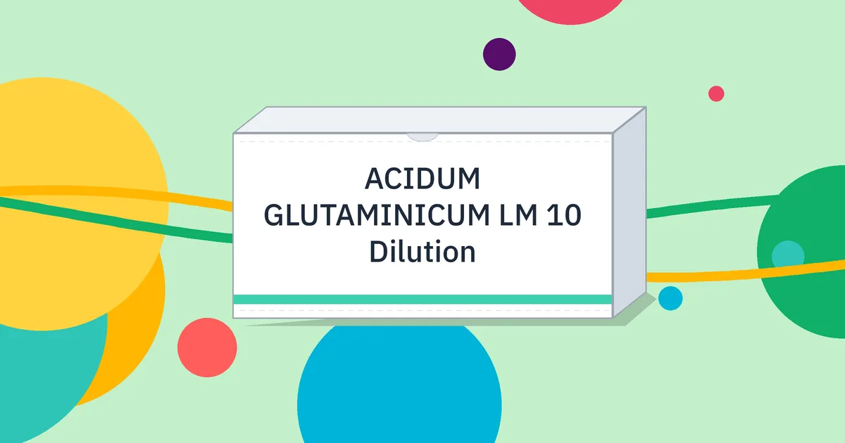 Symbolbild: Packung mit der Aufschrift ACIDUM GLUTAMINICUM LM 10 Dilution (PZN 13276465) – Verfügbarkeit und Bezug in Apotheken in Frankfurt am Main