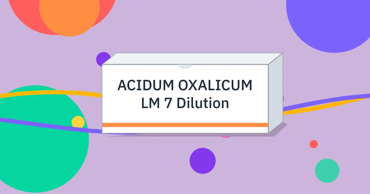 Symbolbild: Packung mit der Aufschrift ACIDUM OXALICUM LM 7 Dilution (PZN 13280923) – Verfügbarkeit und Bezug in Apotheken in Frankfurt am Main