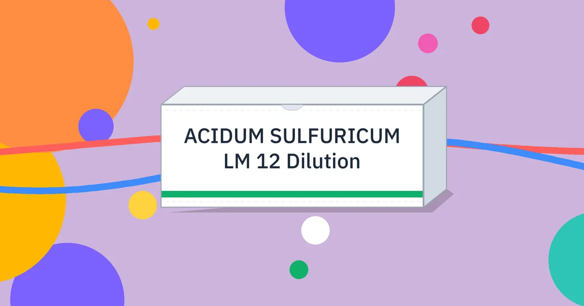 Symbolbild: Packung mit der Aufschrift ACIDUM SULFURICUM LM 12 Dilution (PZN 07538984) – Verfügbarkeit und Bezug in Apotheken in Frankfurt am Main