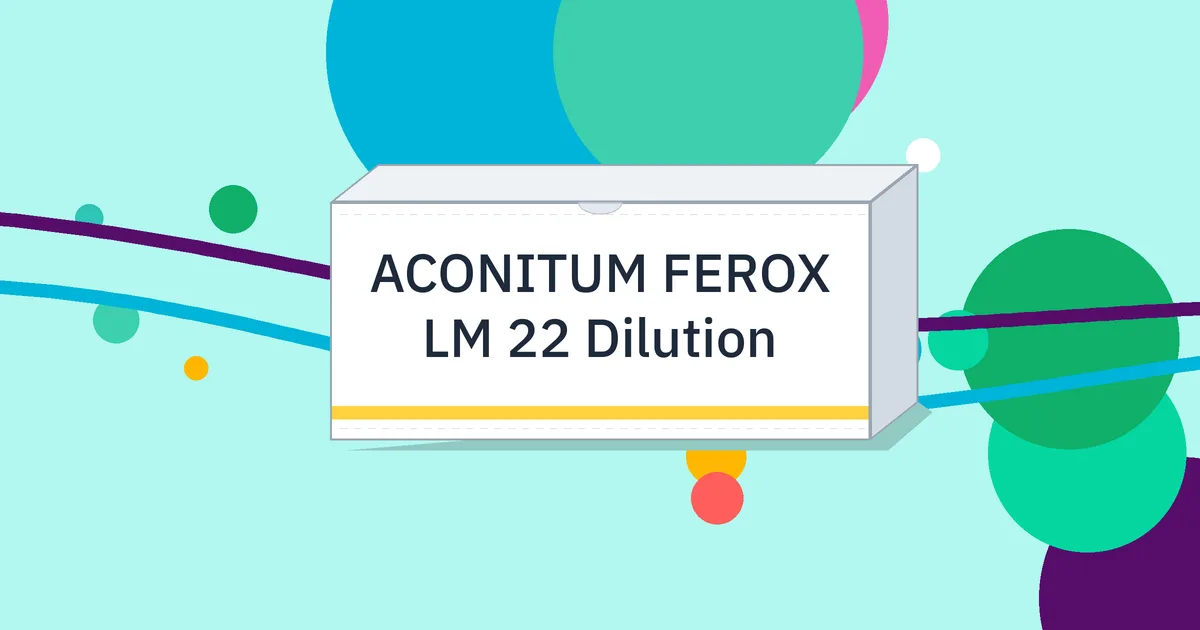 Symbolbild: Packung mit der Aufschrift ACONITUM FEROX LM 22 Dilution (PZN 13290815) – Verfügbarkeit und Bezug in Apotheken in Frankfurt am Main