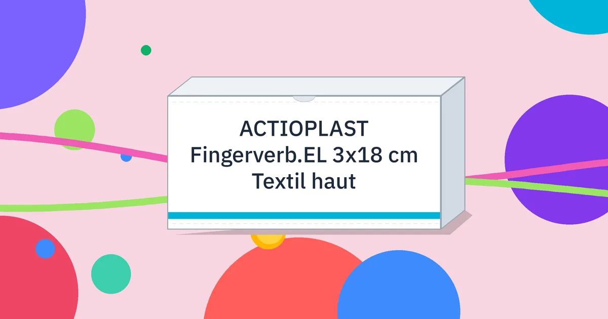 Symbolbild: Packung mit der Aufschrift ACTIOPLAST Fingerverb.EL 3x18 cm Textil haut (PZN 05905071) – Verfügbarkeit und Bezug in Apotheken in Frankfurt am Main