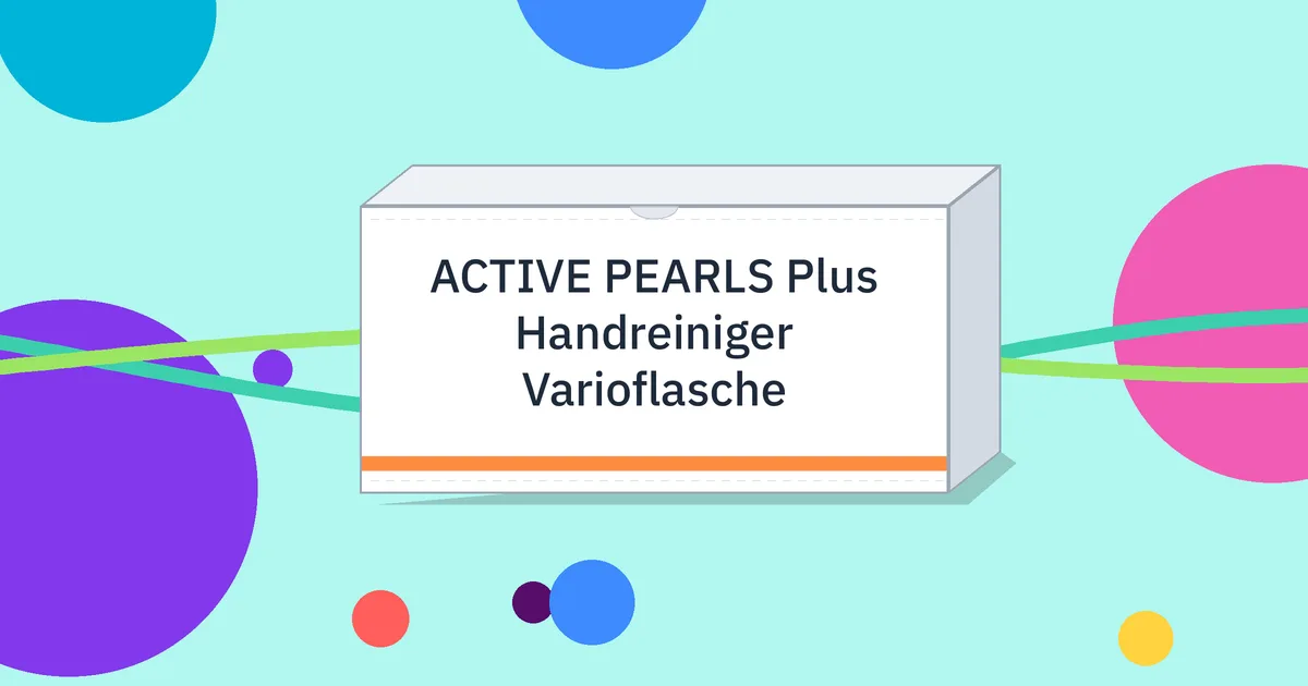Symbolbild: Packung mit der Aufschrift ACTIVE PEARLS Plus Handreiniger Varioflasche (PZN 14327348) – Verfügbarkeit und Bezug in Apotheken in Frankfurt am Main