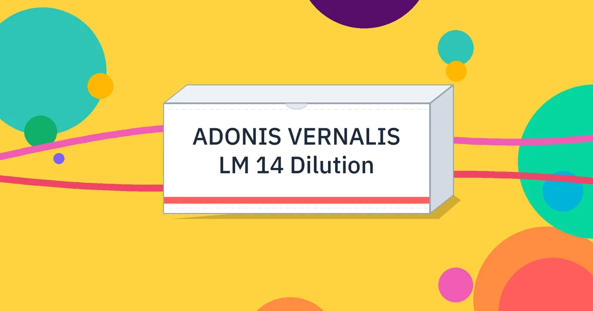 Symbolbild: Packung mit der Aufschrift ADONIS VERNALIS LM 14 Dilution (PZN 12754951) – Verfügbarkeit und Bezug in Apotheken in Frankfurt am Main