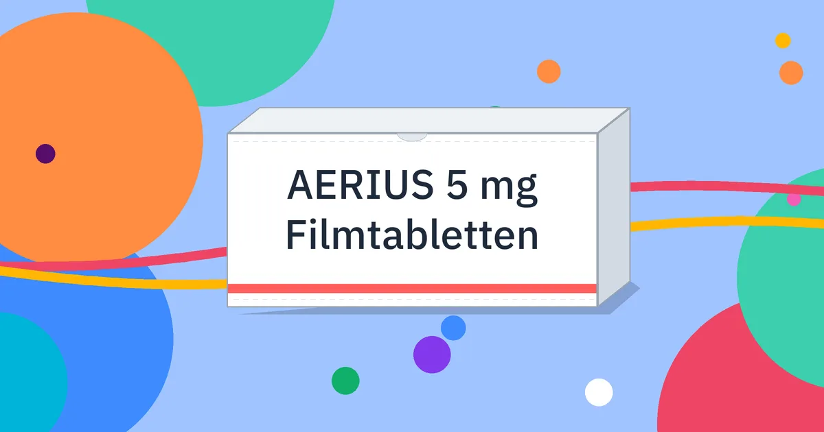 Symbolbild: Packung mit der Aufschrift AERIUS 5 mg Filmtabletten (PZN 09480852) – Verfügbarkeit und Bezug in Apotheken in Frankfurt am Main