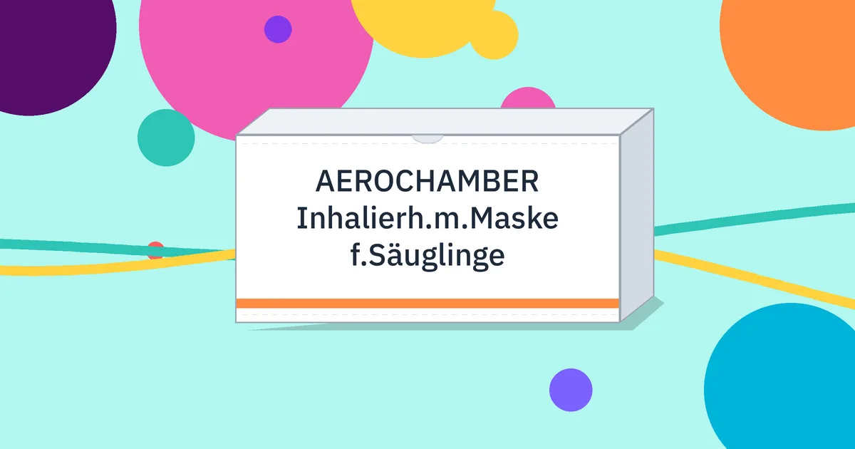 Symbolbild: Packung mit der Aufschrift AEROCHAMBER Inhalierh.m.Maske f.Säuglinge (PZN 06572708) – Verfügbarkeit und Bezug in Apotheken in Frankfurt am Main