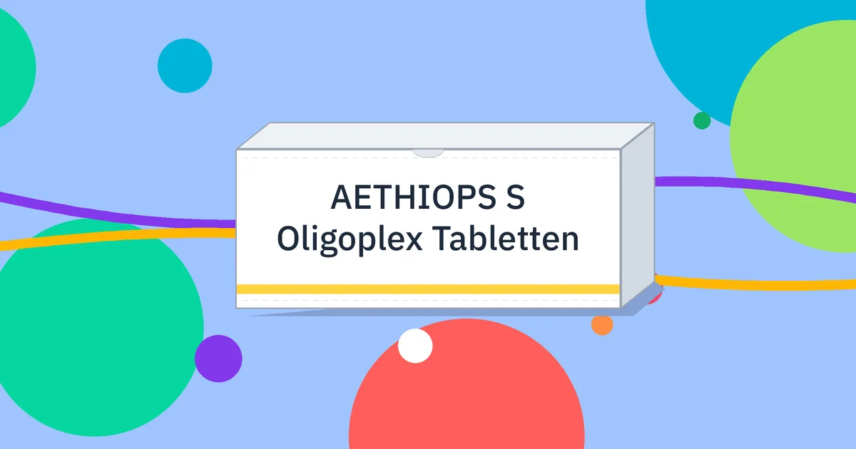 Symbolbild: Packung mit der Aufschrift AETHIOPS S Oligoplex Tabletten (PZN 07304045) – Verfügbarkeit und Bezug in Apotheken in Frankfurt am Main