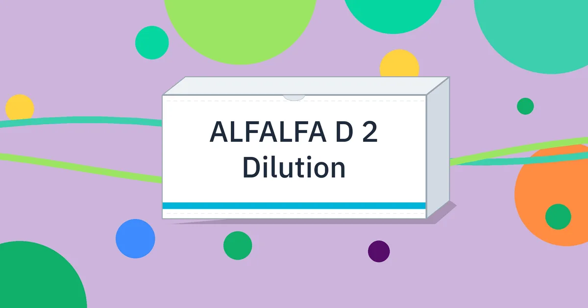 Symbolbild: Packung mit der Aufschrift ALFALFA D 2 Dilution (PZN 02606037) – Verfügbarkeit und Bezug in Apotheken in Frankfurt am Main