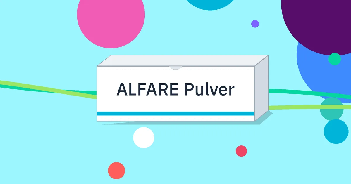 Symbolbild: Packung mit der Aufschrift ALFARE Pulver (PZN 10810935) – Verfügbarkeit und Bezug in Apotheken in Frankfurt am Main