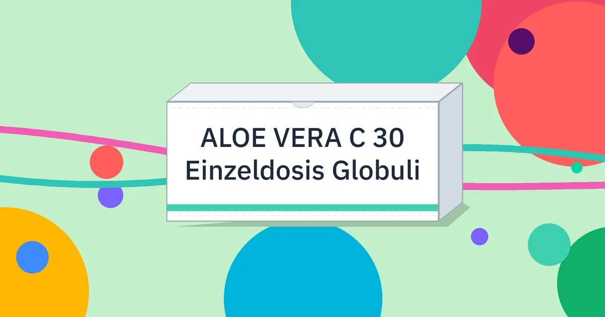 Symbolbild: Packung mit der Aufschrift ALOE VERA C 30 Einzeldosis Globuli (PZN 01917717) – Verfügbarkeit und Bezug in Apotheken in Frankfurt am Main