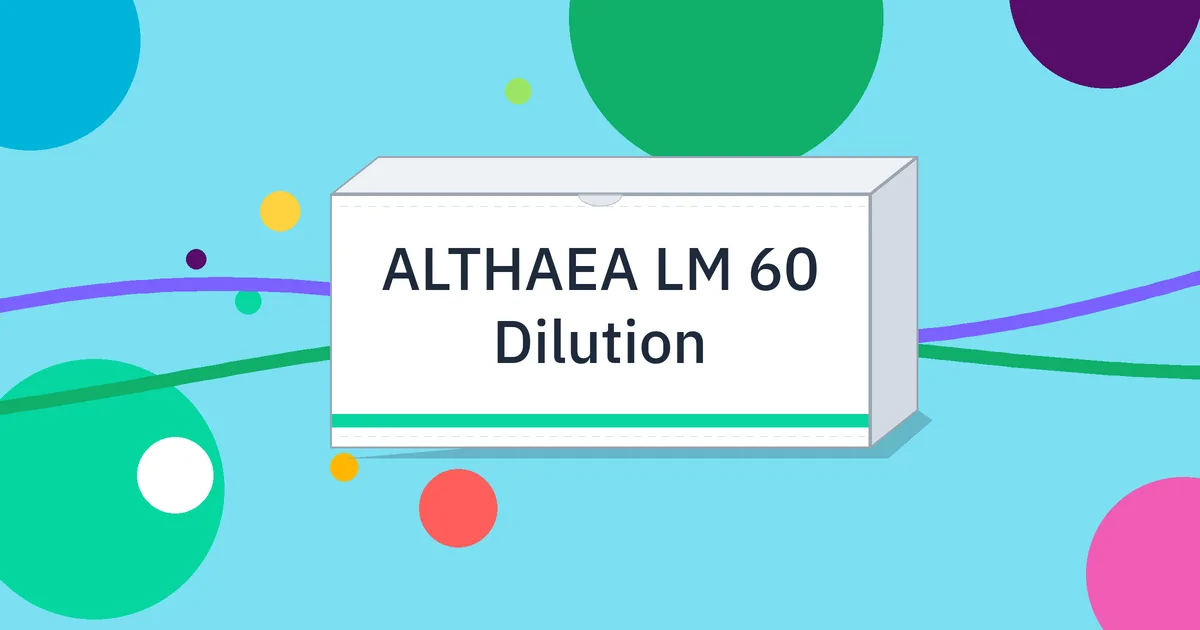 Symbolbild: Packung mit der Aufschrift ALTHAEA LM 60 Dilution (PZN 13315538) – Verfügbarkeit und Bezug in Apotheken in Frankfurt am Main