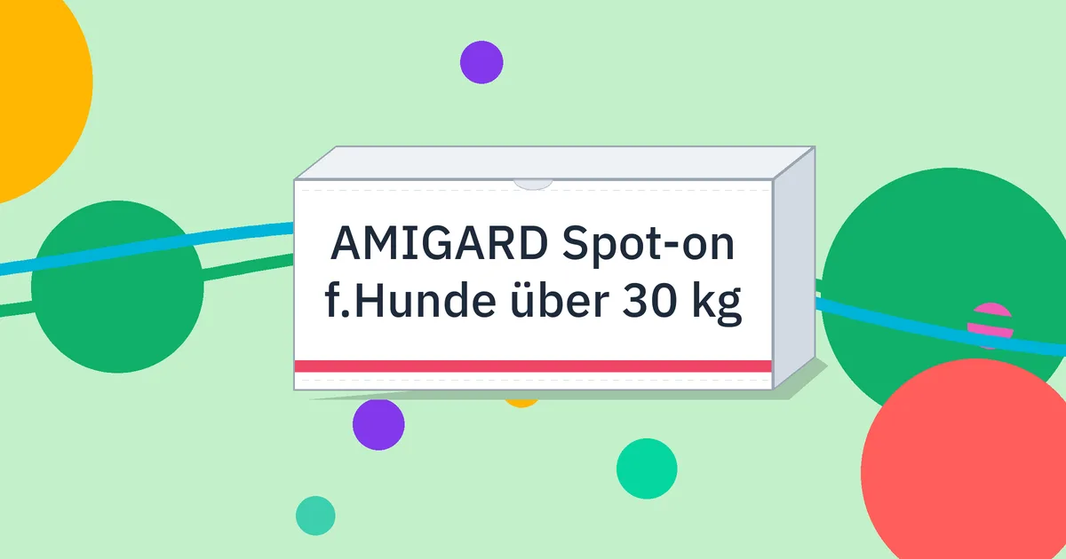 Symbolbild: Packung mit der Aufschrift AMIGARD Spot-on f.Hunde über 30 kg (PZN 18174982) – Verfügbarkeit und Bezug in Apotheken in Frankfurt am Main
