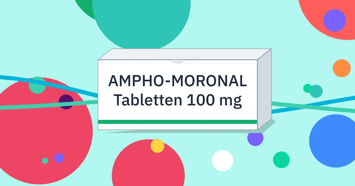 Symbolbild: Packung mit der Aufschrift AMPHO-MORONAL Tabletten 100 mg (PZN 16769234) – Verfügbarkeit und Bezug in Apotheken in Frankfurt am Main