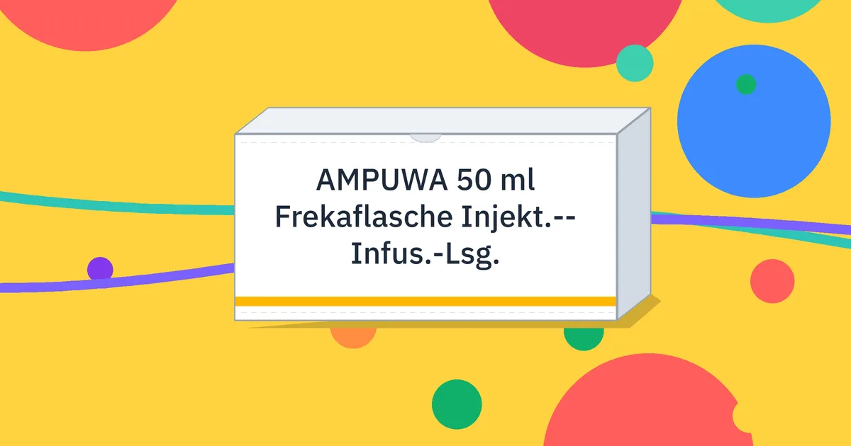 Symbolbild: Packung mit der Aufschrift AMPUWA 50 ml Frekaflasche Injekt.--Infus.-Lsg. (PZN 07610894) – Verfügbarkeit und Bezug in Apotheken in Frankfurt am Main