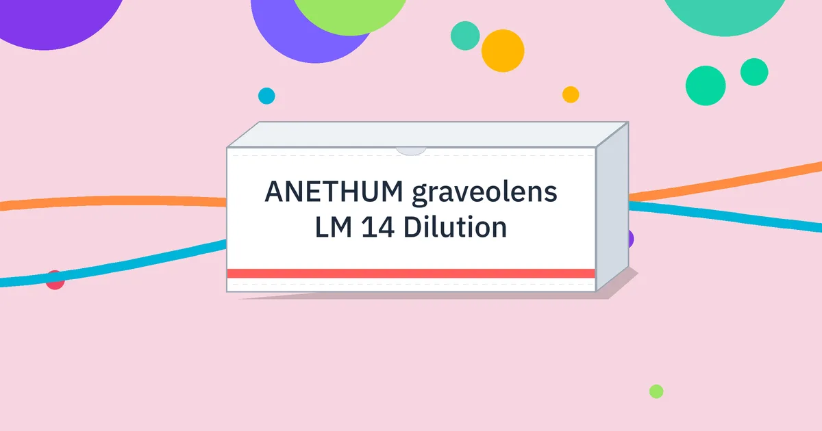 Symbolbild: Packung mit der Aufschrift ANETHUM graveolens LM 14 Dilution (PZN 16008127) – Verfügbarkeit und Bezug in Apotheken in Frankfurt am Main