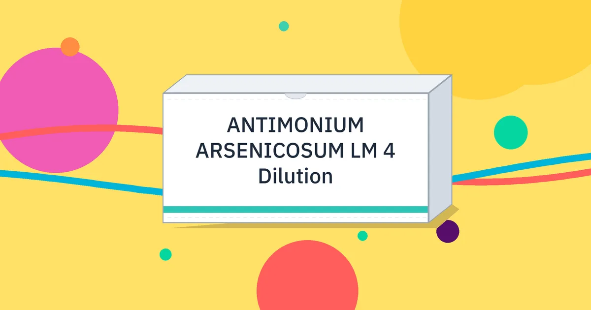 Symbolbild: Packung mit der Aufschrift ANTIMONIUM ARSENICOSUM LM 4 Dilution (PZN 13372068) – Verfügbarkeit und Bezug in Apotheken in Frankfurt am Main