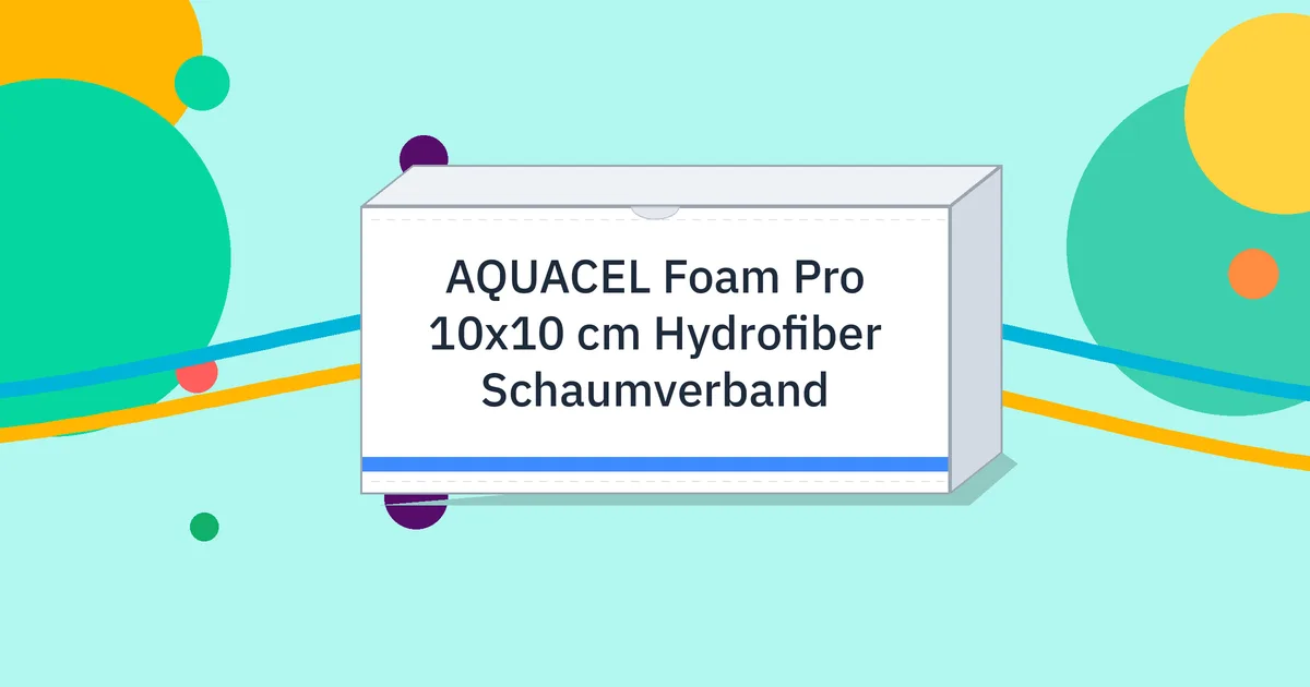 Symbolbild: Packung mit der Aufschrift AQUACEL Foam Pro 10x10 cm Hydrofiber Schaumverband (PZN 17850754) – Verfügbarkeit und Bezug in Apotheken in Frankfurt am Main