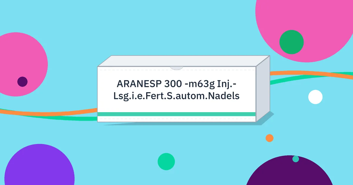 Symbolbild: Packung mit der Aufschrift ARANESP 300 -m63g Inj.-Lsg.i.e.Fert.S.autom.Nadels (PZN 09196223) – Verfügbarkeit und Bezug in Apotheken in Frankfurt am Main