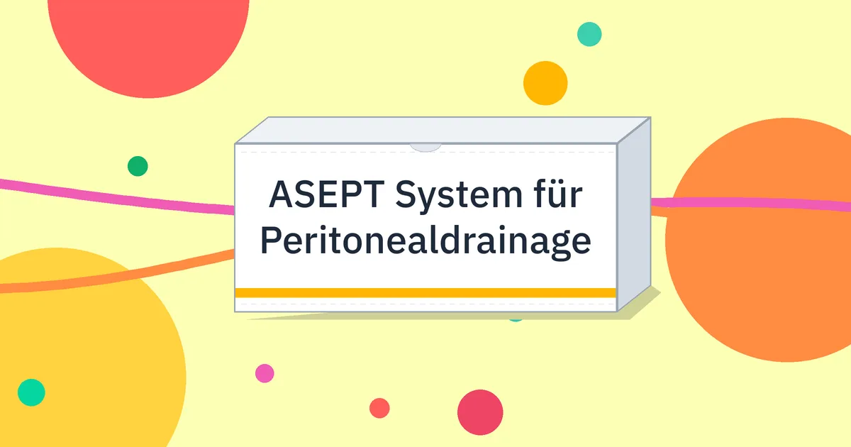 Symbolbild: Packung mit der Aufschrift ASEPT System für Peritonealdrainage (PZN 09917579) – Verfügbarkeit und Bezug in Apotheken in Frankfurt am Main