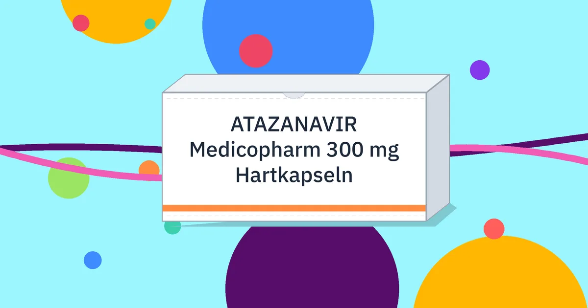 Symbolbild: Packung mit der Aufschrift ATAZANAVIR Medicopharm 300 mg Hartkapseln (PZN 17215650) – Verfügbarkeit und Bezug in Apotheken in Frankfurt am Main