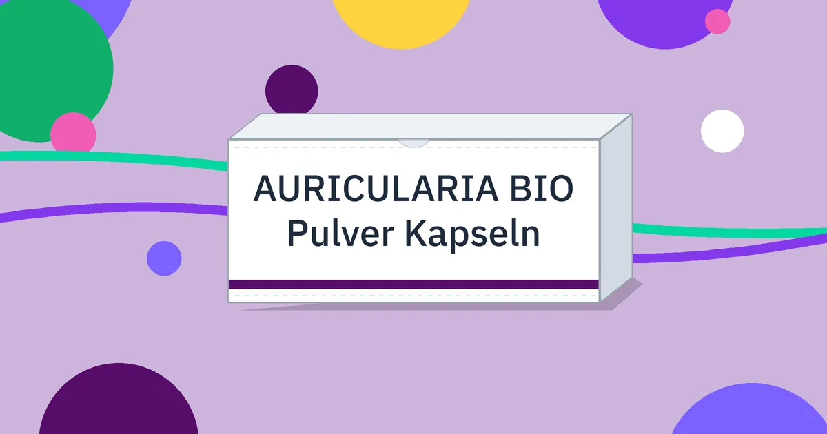 Symbolbild: Packung mit der Aufschrift AURICULARIA BIO Pulver Kapseln (PZN 01323142) – Verfügbarkeit und Bezug in Apotheken in Frankfurt am Main