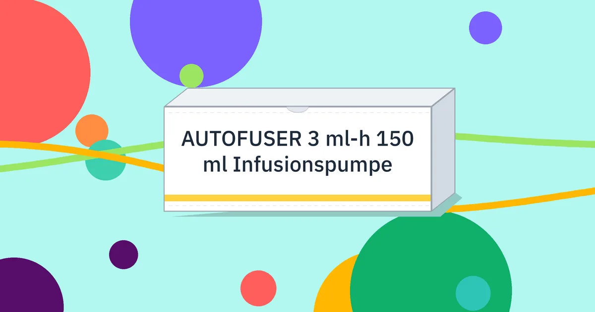 Symbolbild: Packung mit der Aufschrift AUTOFUSER 3 ml-h 150 ml Infusionspumpe (PZN 13922333) – Verfügbarkeit und Bezug in Apotheken in Frankfurt am Main