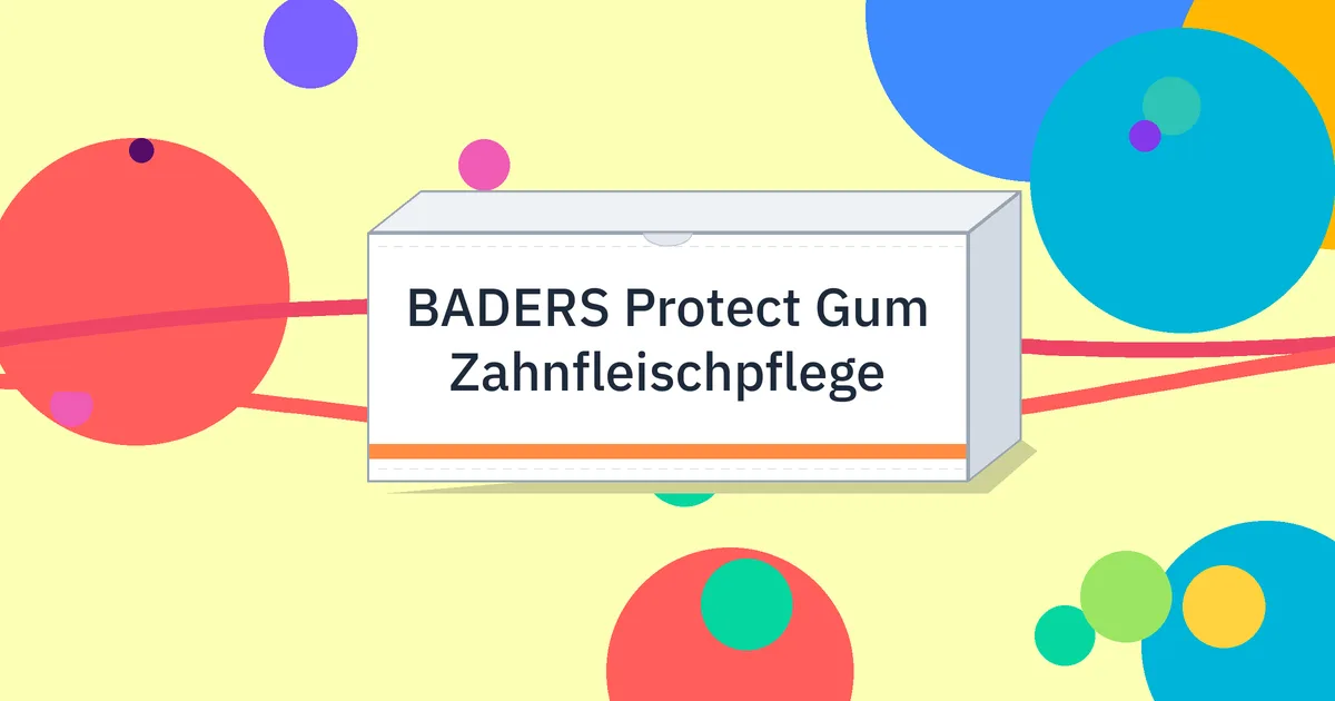 Symbolbild: Packung mit der Aufschrift BADERS Protect Gum Zahnfleischpflege (PZN 04928615) – Verfügbarkeit und Bezug in Apotheken in Frankfurt am Main
