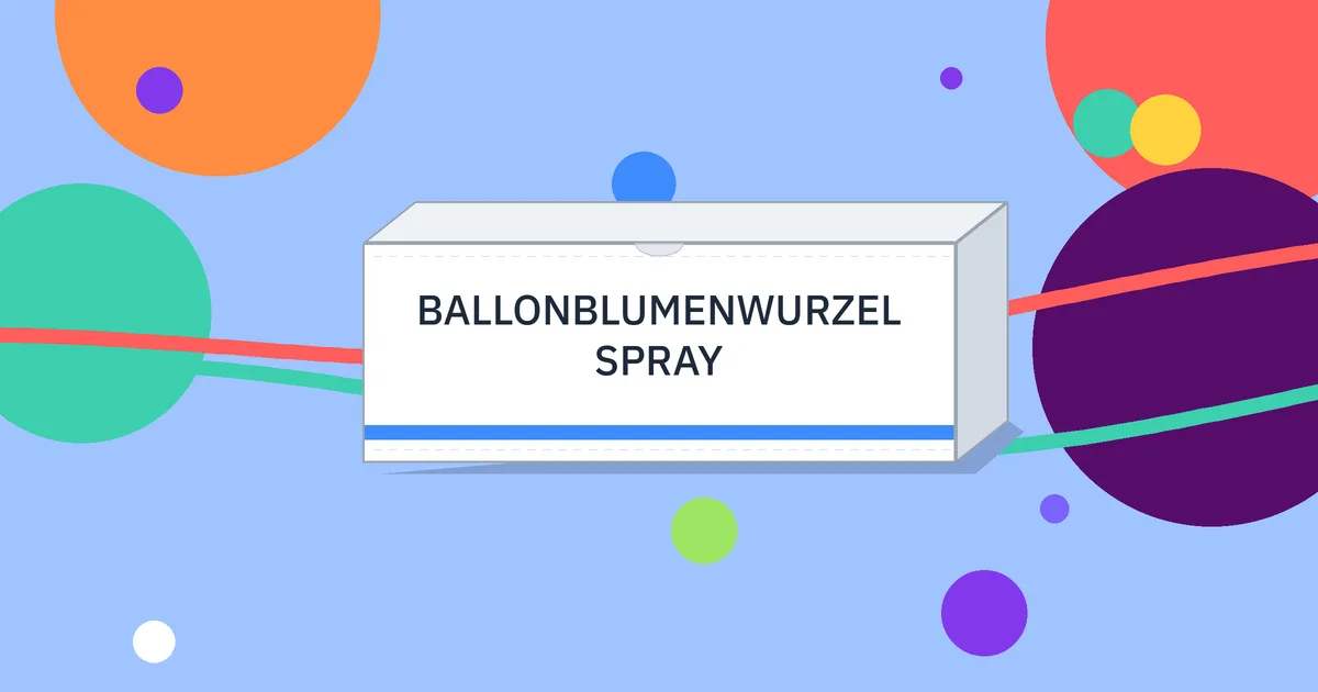 Symbolbild: Packung mit der Aufschrift BALLONBLUMENWURZEL SPRAY (PZN 14310709) – Verfügbarkeit und Bezug in Apotheken in Frankfurt am Main