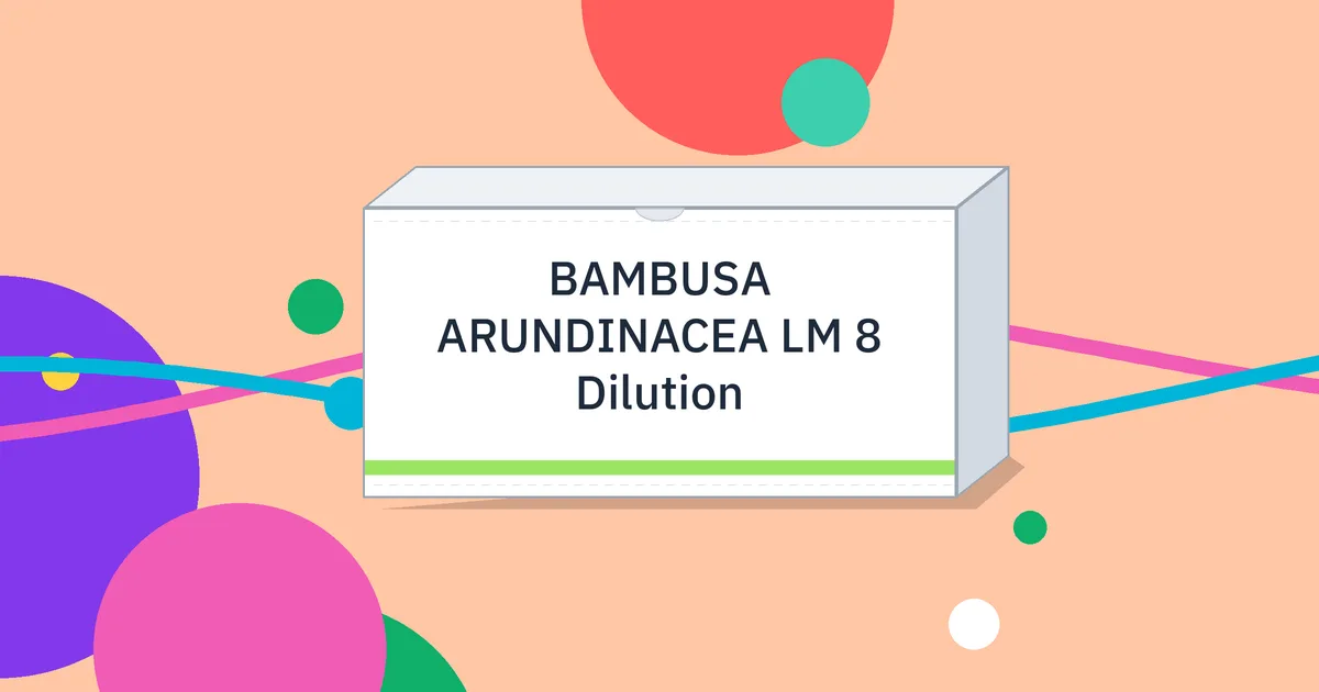 Symbolbild: Packung mit der Aufschrift BAMBUSA ARUNDINACEA LM 8 Dilution (PZN 12787608) – Verfügbarkeit und Bezug in Apotheken in Frankfurt am Main