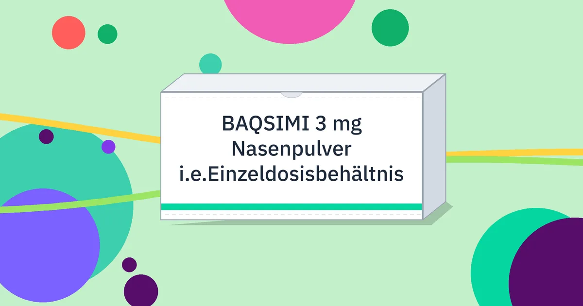 Symbolbild: Packung mit der Aufschrift BAQSIMI 3 mg Nasenpulver i.e.Einzeldosisbehältnis (PZN 16687766) – Verfügbarkeit und Bezug in Apotheken in Frankfurt am Main